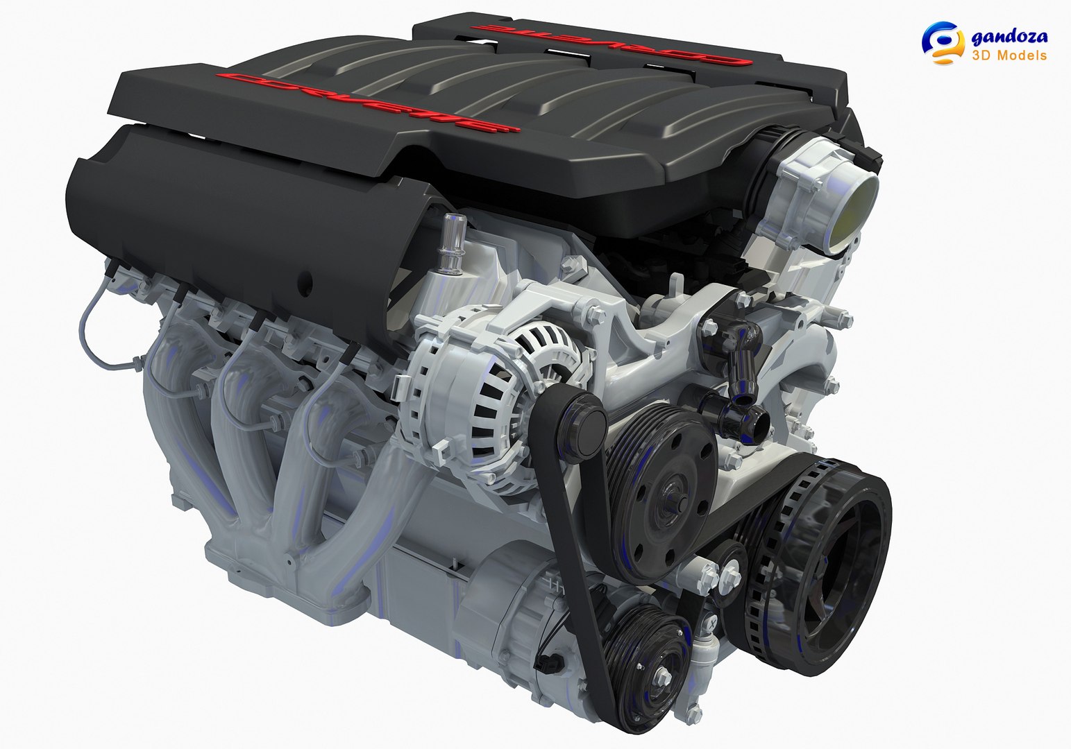 Chevrolet Corvette 2014 V8 Engine 3d Model
