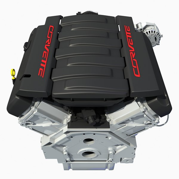 chevrolet corvette 2014 v8 engine 3d model