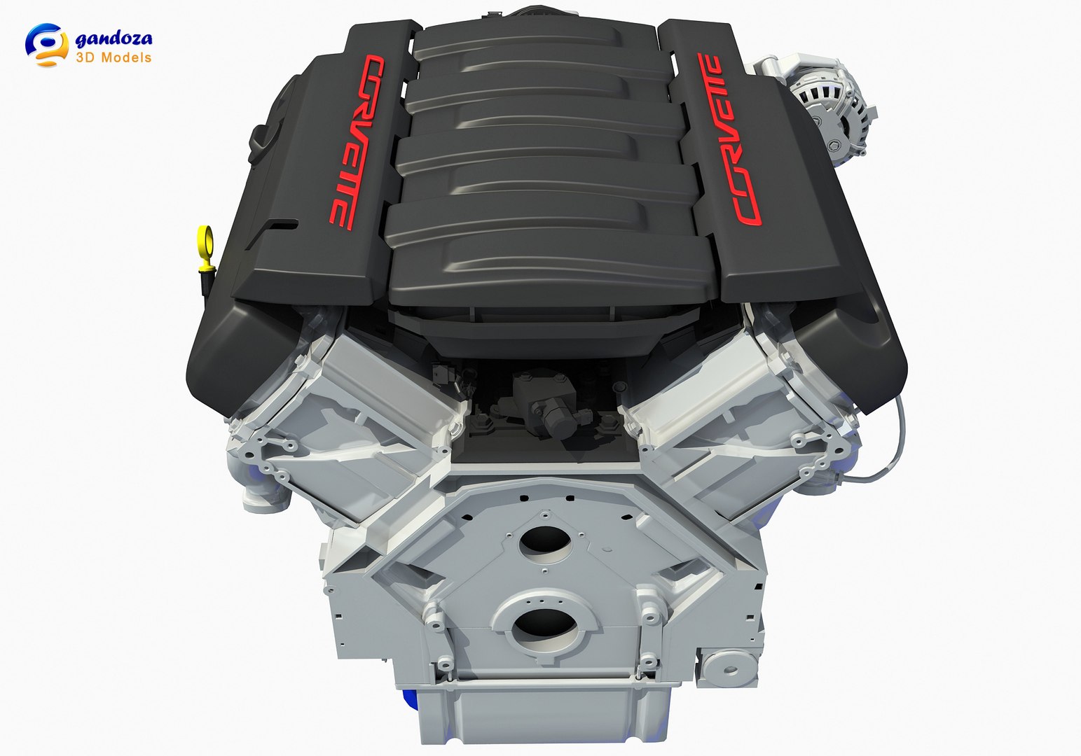 Chevrolet Corvette 2014 V8 Engine 3d Model