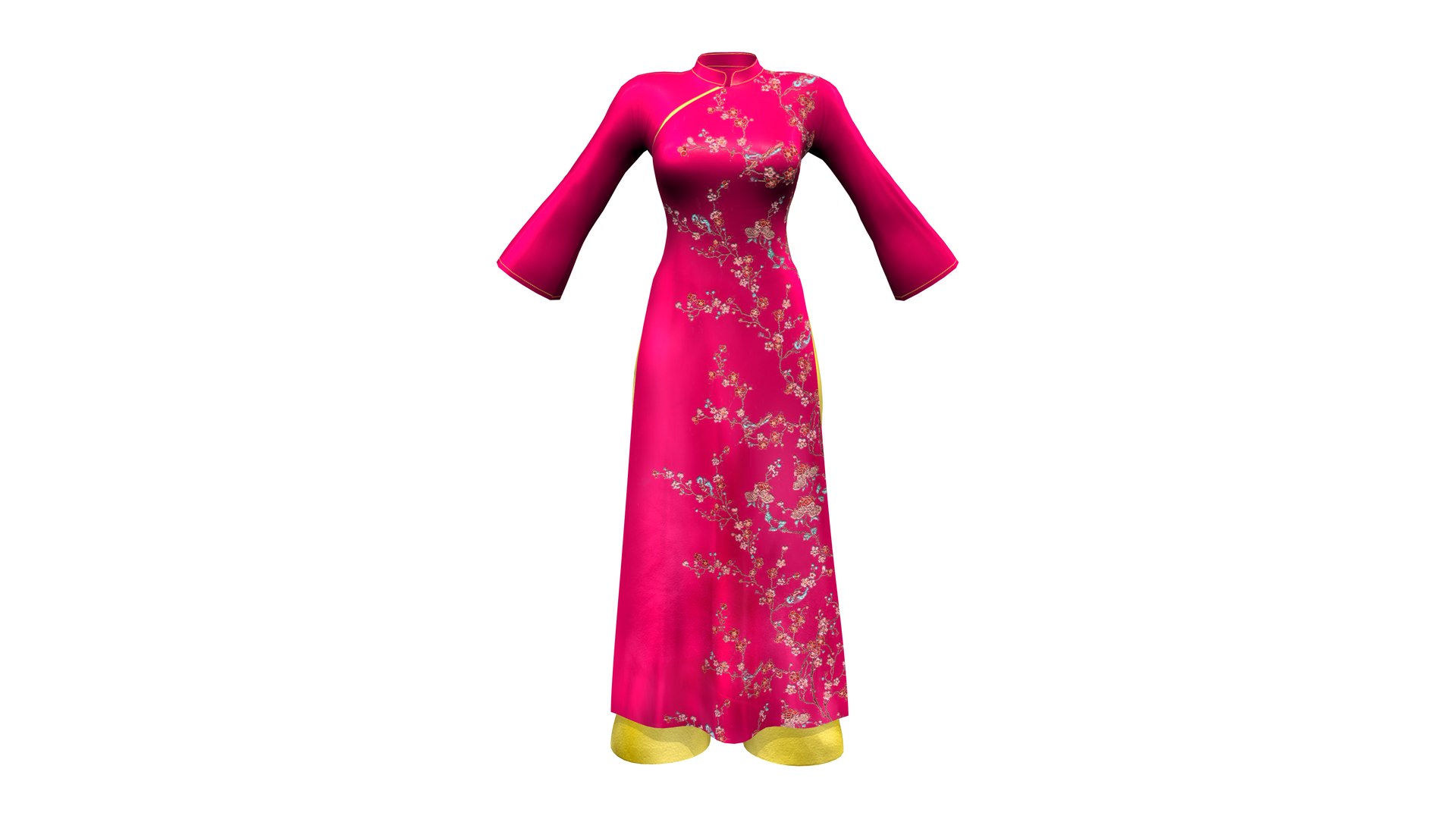 3D Traditional AO Dai Dress - TurboSquid 1943042