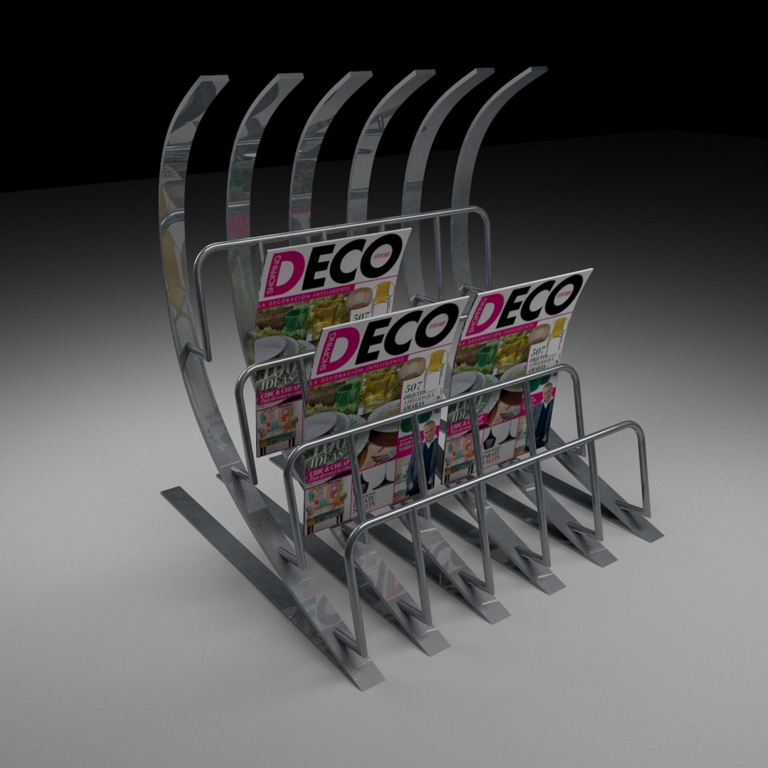 Steel Magazine Rack Model - TurboSquid 1266252
