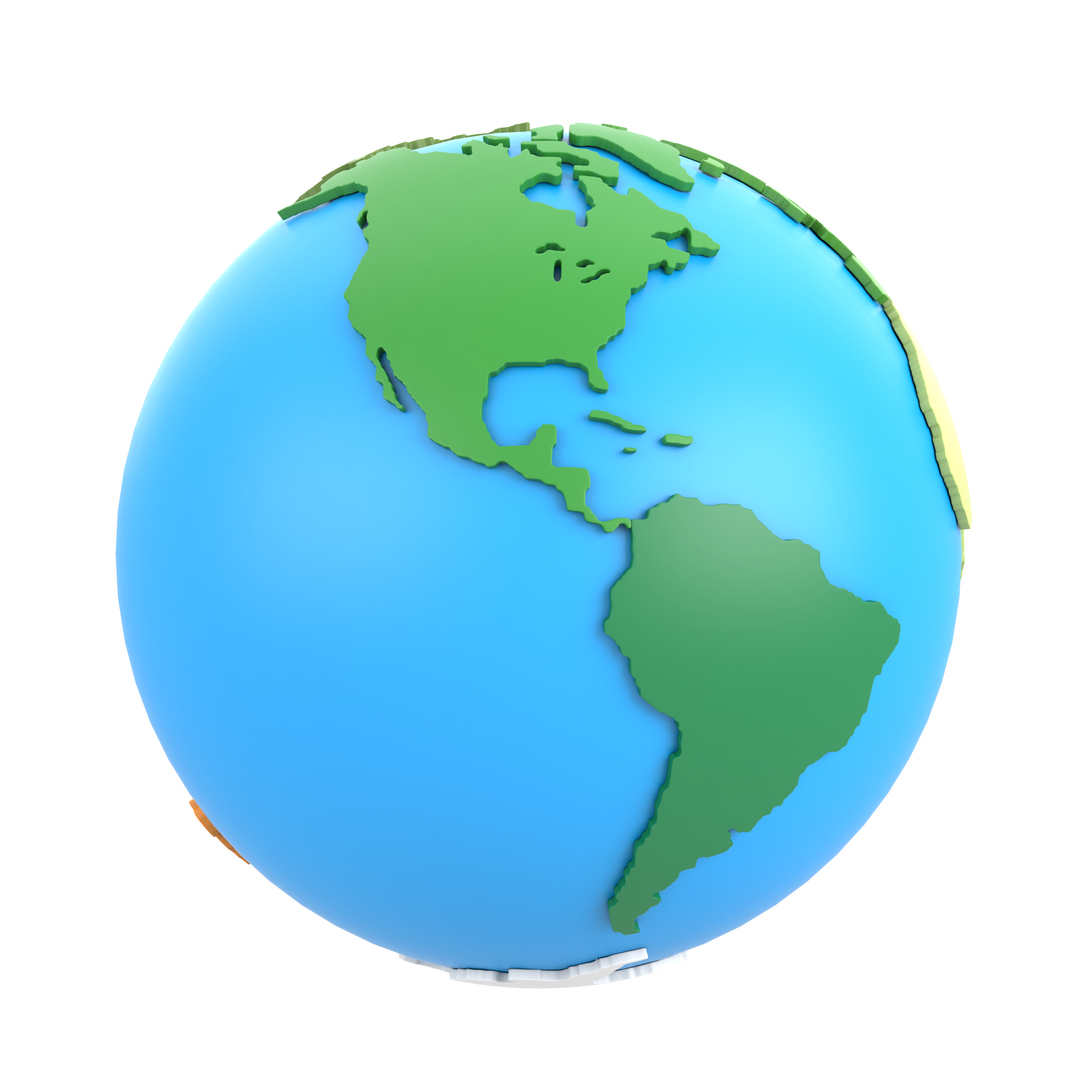 3D world continents - TurboSquid 1270056
