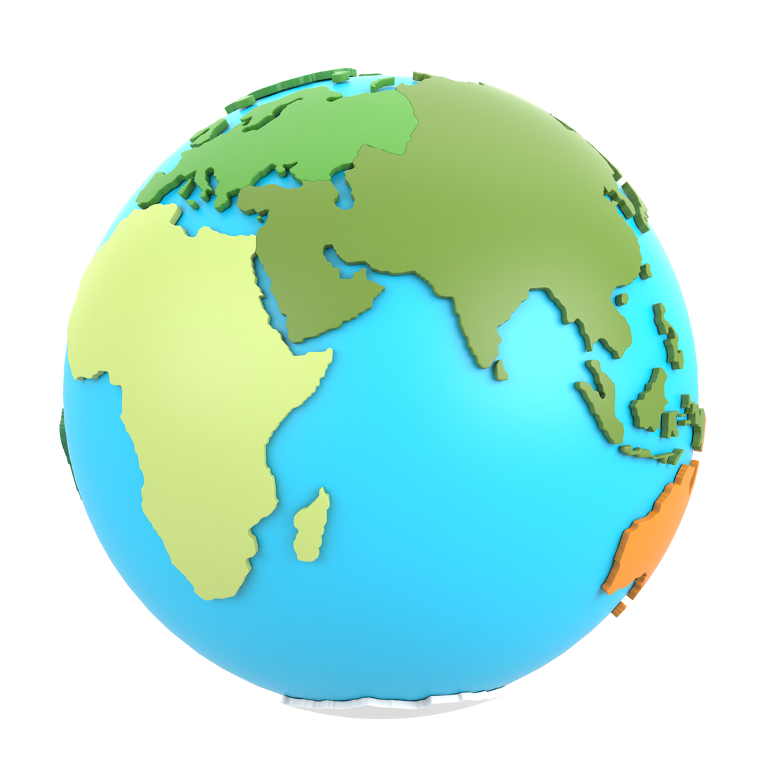 3D world continents - TurboSquid 1270056