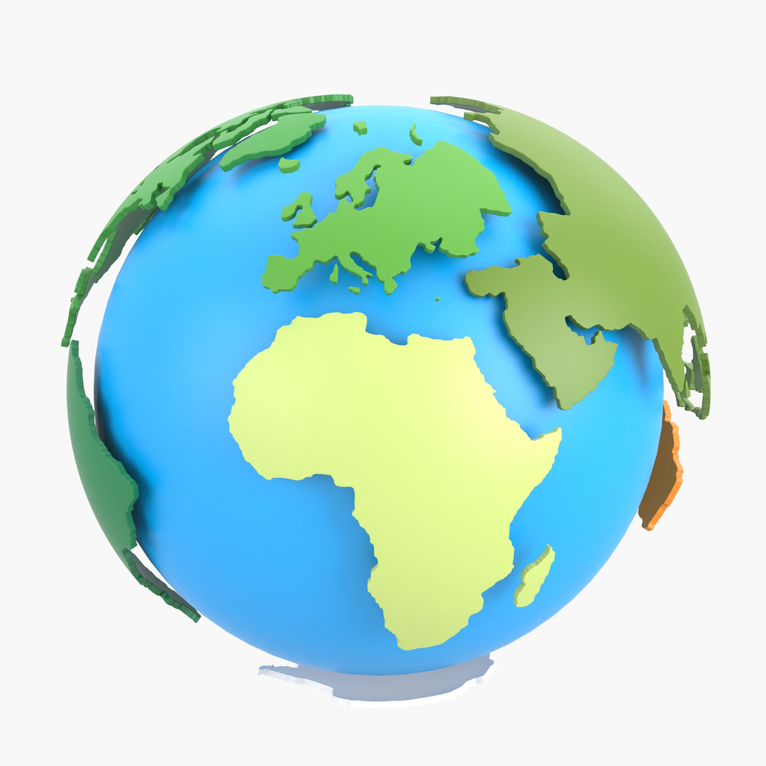 3D world continents - TurboSquid 1270056