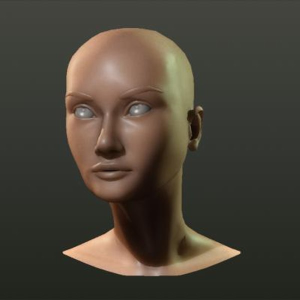3d model female head audrey aaa