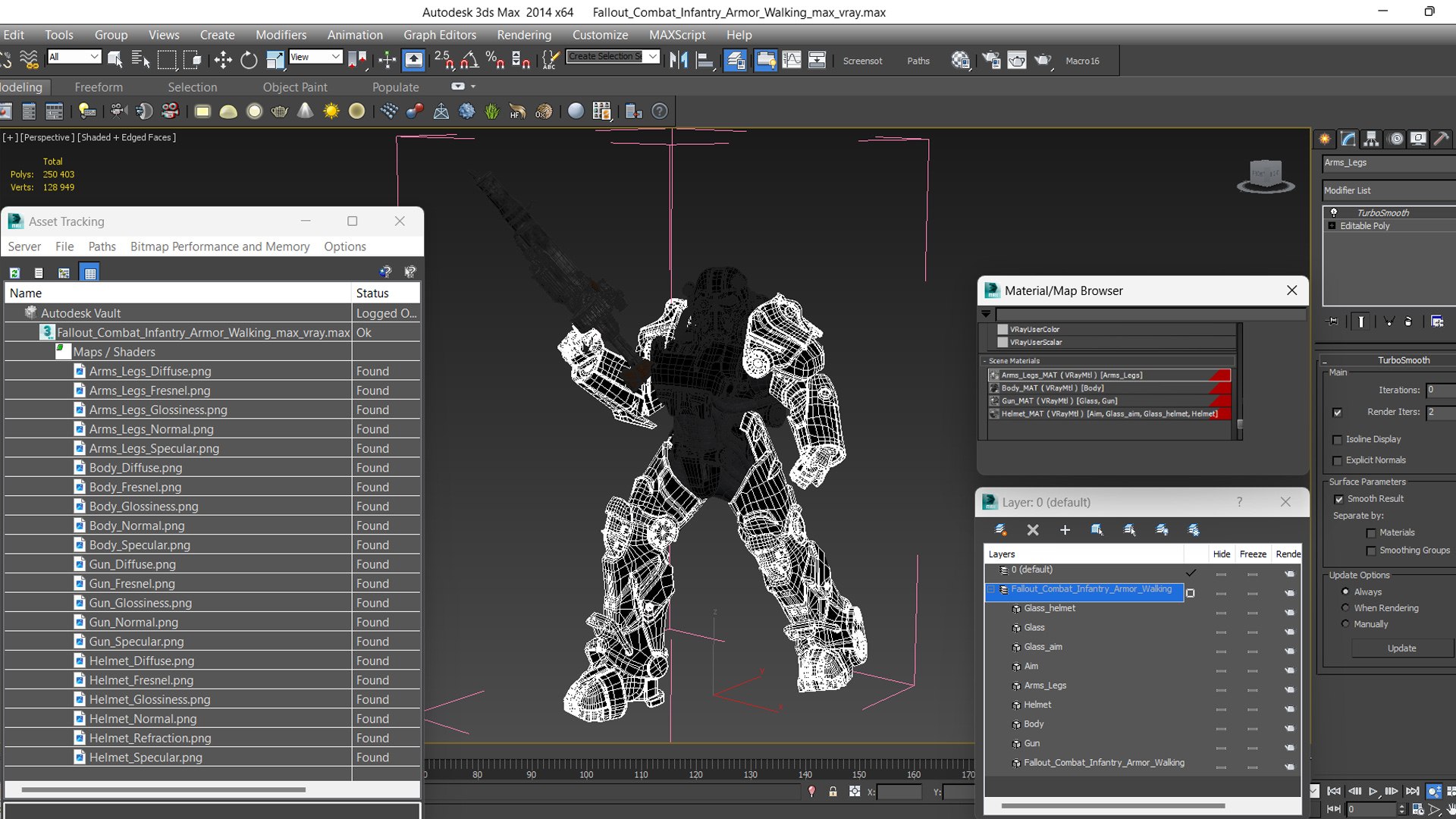 Fallout Combat Infantry Armor Walking For 3D Print 3D Model ...