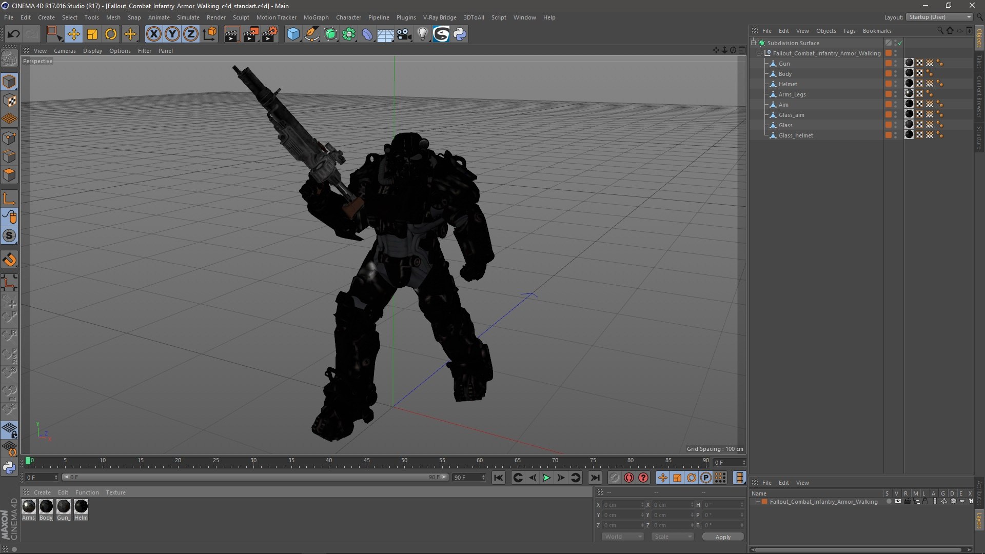 Fallout Combat Infantry Armor Walking For 3D Print 3D Model ...
