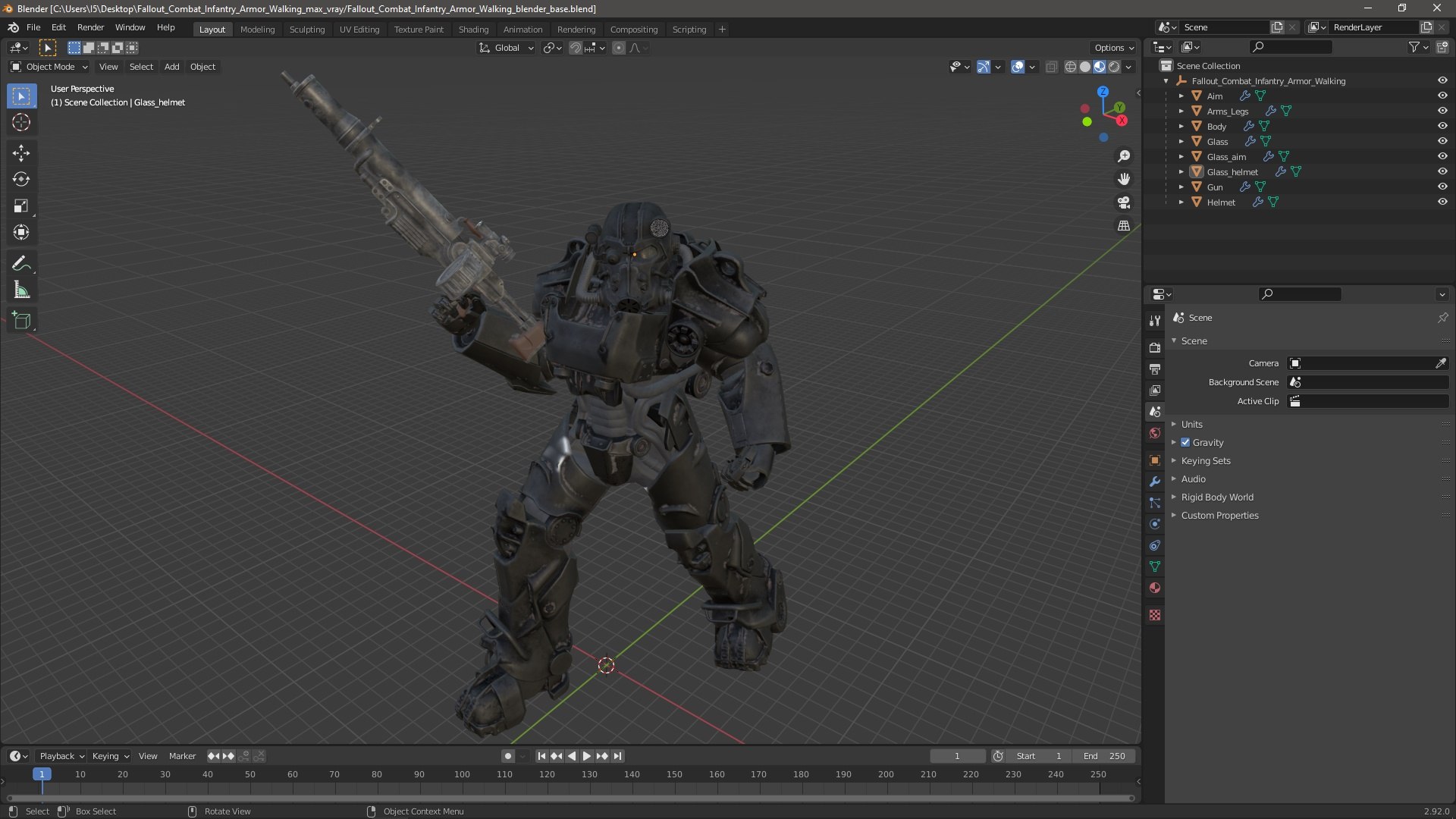 Fallout Combat Infantry Armor Walking For 3D Print 3D Model ...