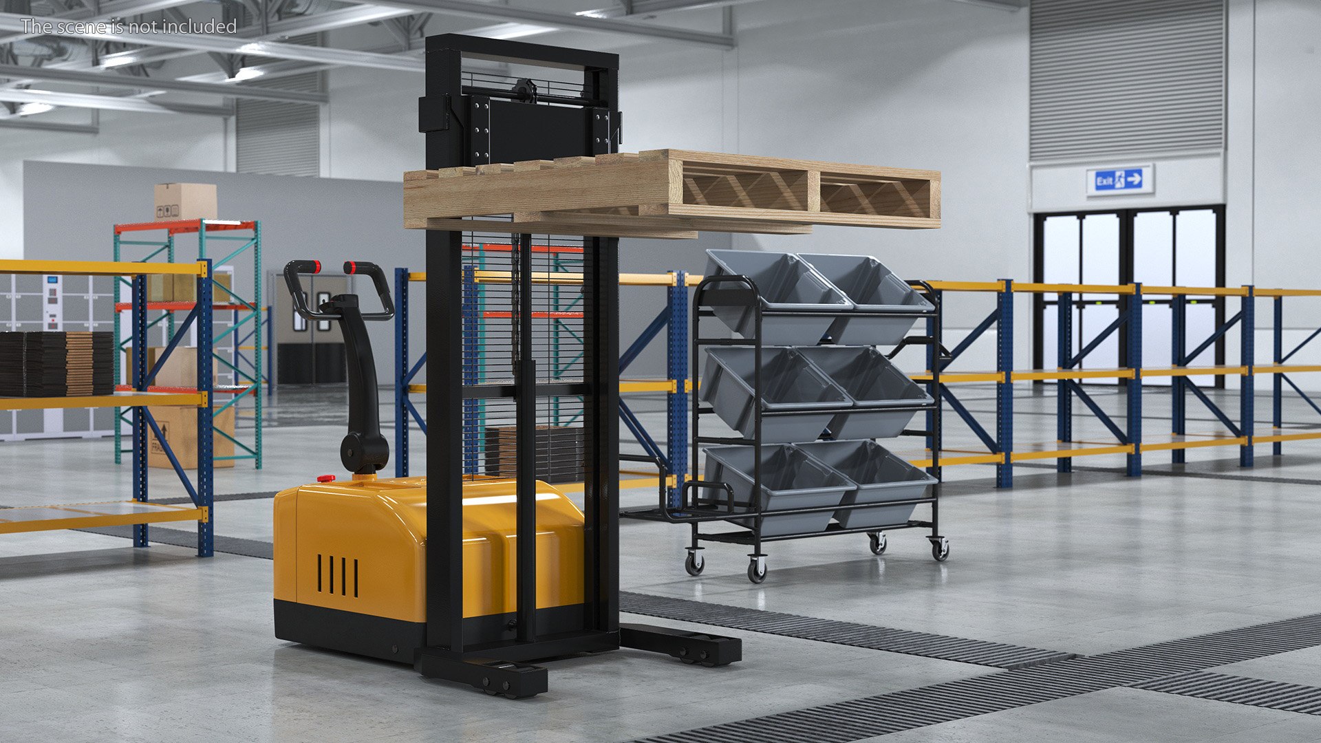 Pallet Stacker Everest Yellow With Wooden Pallet 3D Model - TurboSquid ...