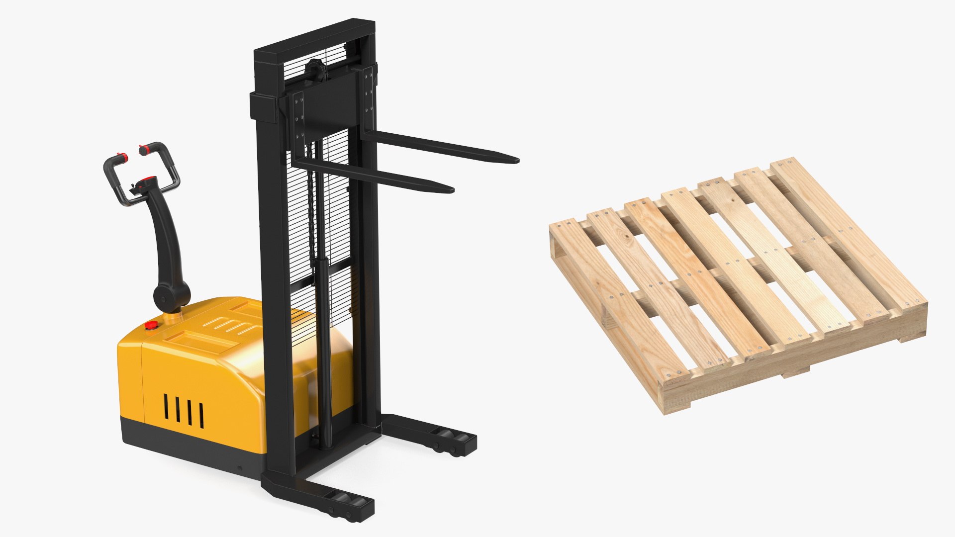 Pallet Stacker Everest Yellow With Wooden Pallet 3D Model - TurboSquid ...