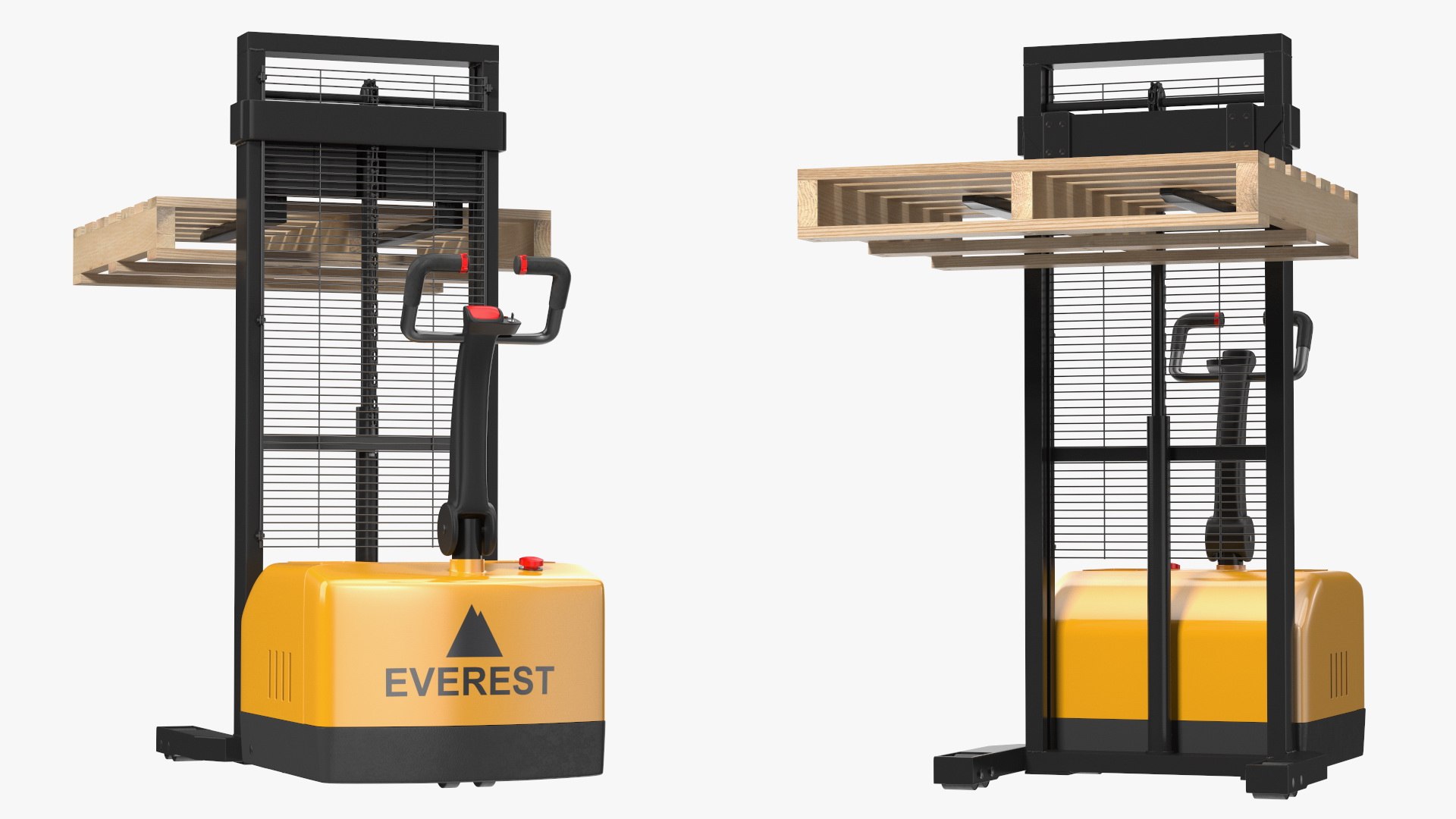 Pallet Stacker Everest Yellow With Wooden Pallet 3D Model - TurboSquid ...