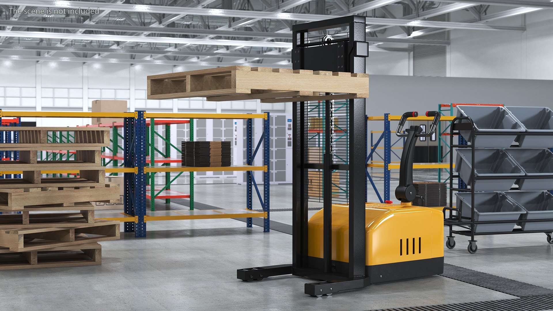 Pallet Stacker Everest Yellow With Wooden Pallet 3D Model - TurboSquid ...