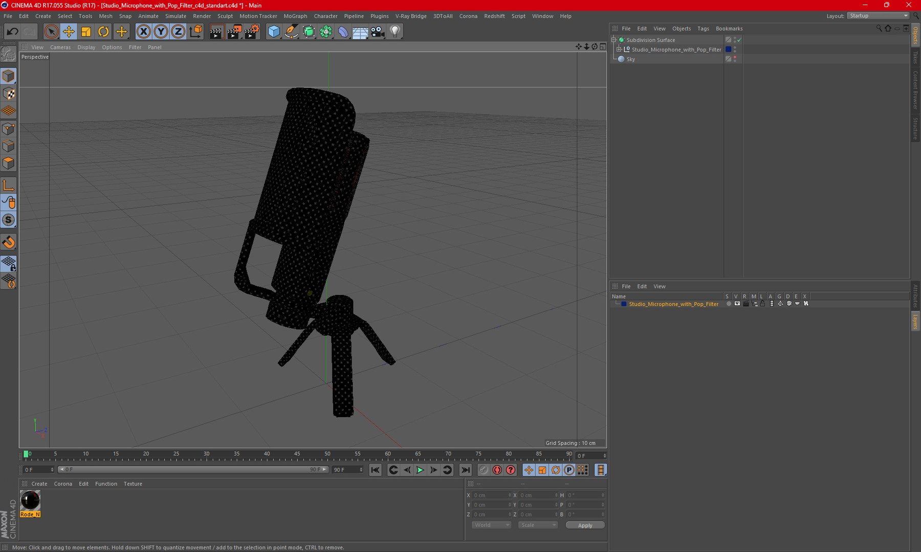 3D Studio Microphone with Pop Filter model - TurboSquid 2161374