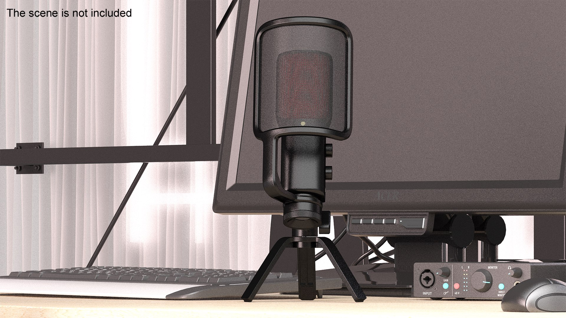 3D Studio Microphone with Pop Filter model - TurboSquid 2161374