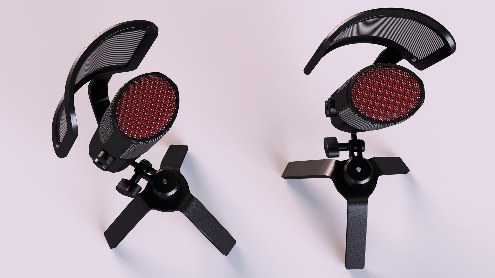 3D Studio Microphone with Pop Filter model - TurboSquid 2161374