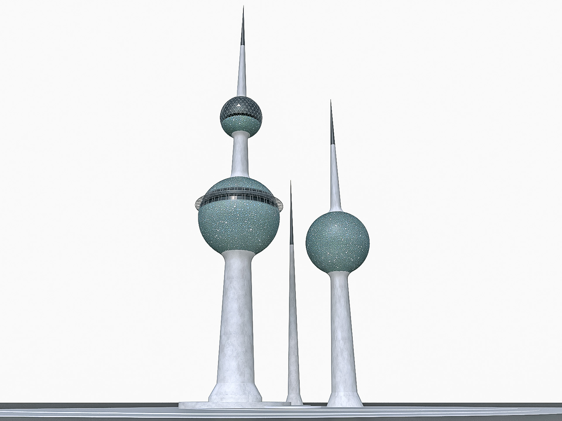 Kuwait Towers 3D model - TurboSquid 1751228