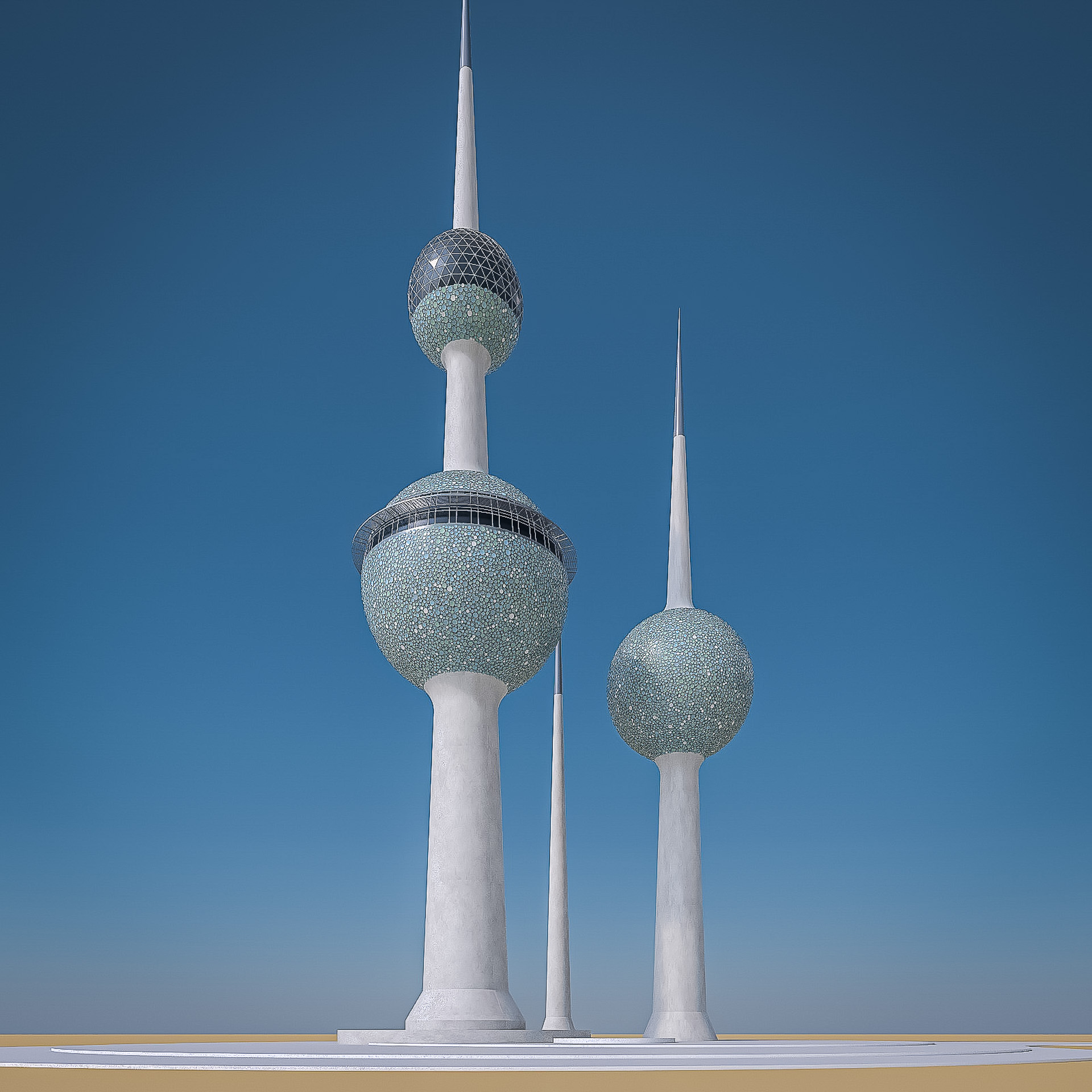 modelo 3d Torres de Kuwait (2) - TurboSquid 1751228