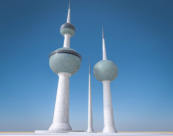 Kuwait Towers 3D model - TurboSquid 1751228