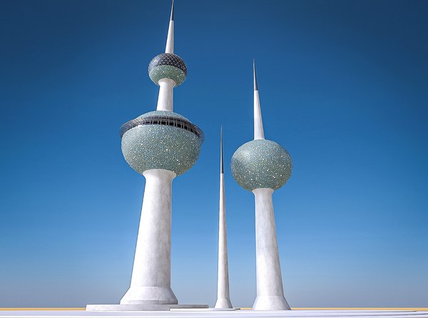Kuwait Towers 3D model - TurboSquid 1751228