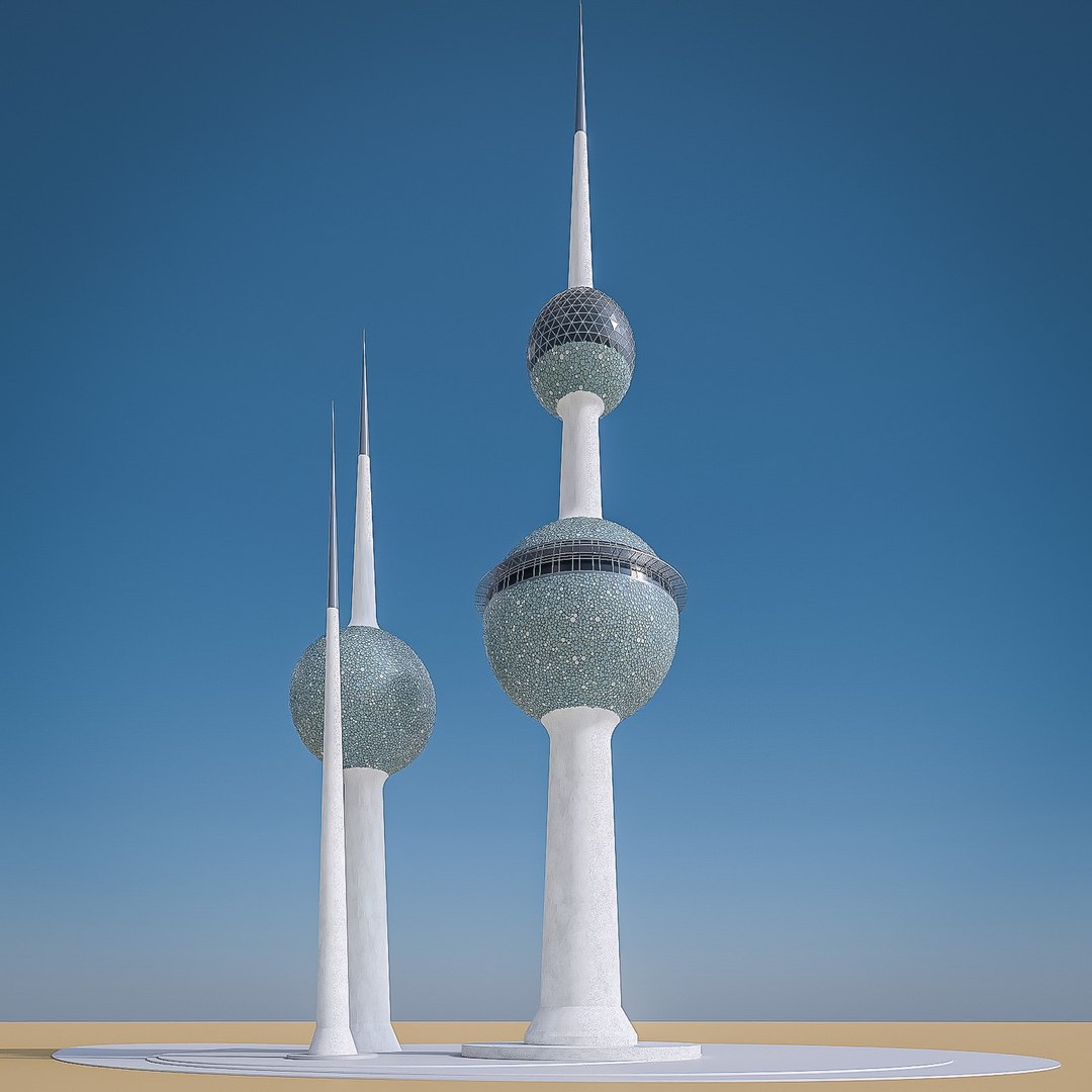 Kuwait Towers 3D Model - TurboSquid 1751228