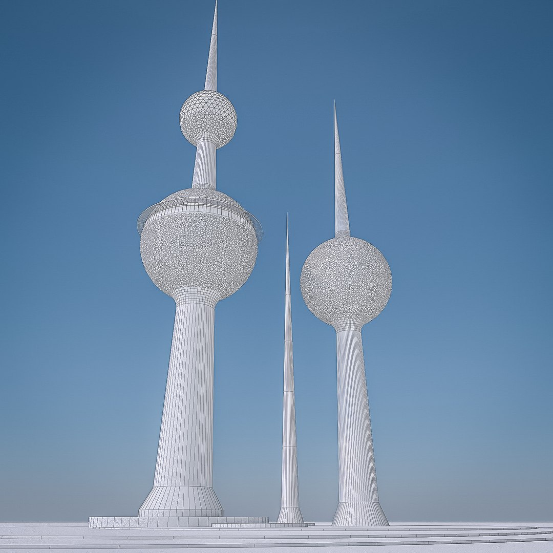 Kuwait Towers 3D Model - TurboSquid 1751228