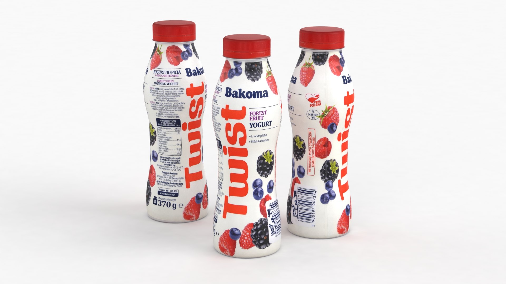 Bakoma Twist Yoghurt Forest Fruits 370g 2023 Model - TurboSquid 2054321