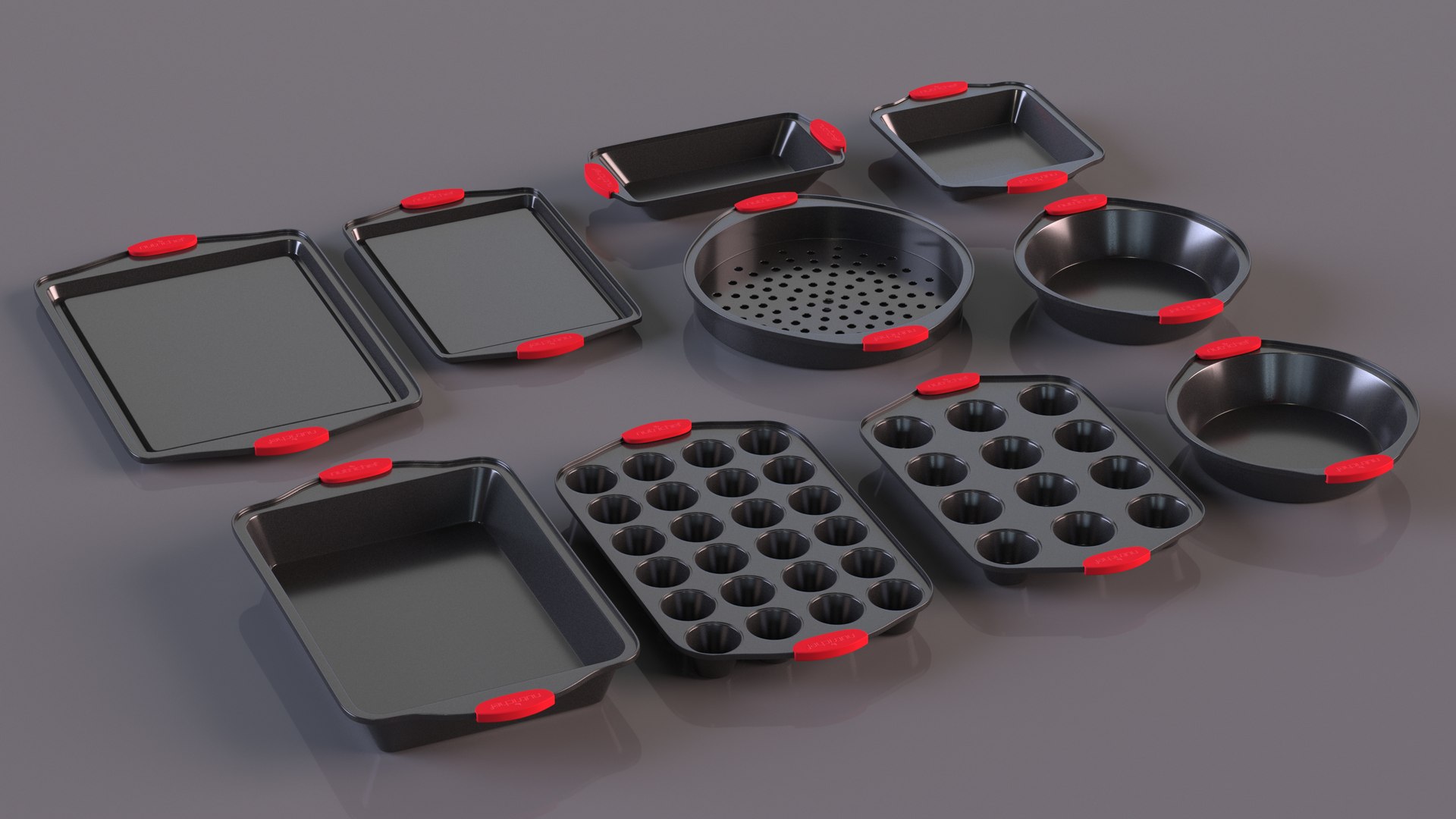 3D Nonstick Bakeware Baking Pans Set - TurboSquid 1980864