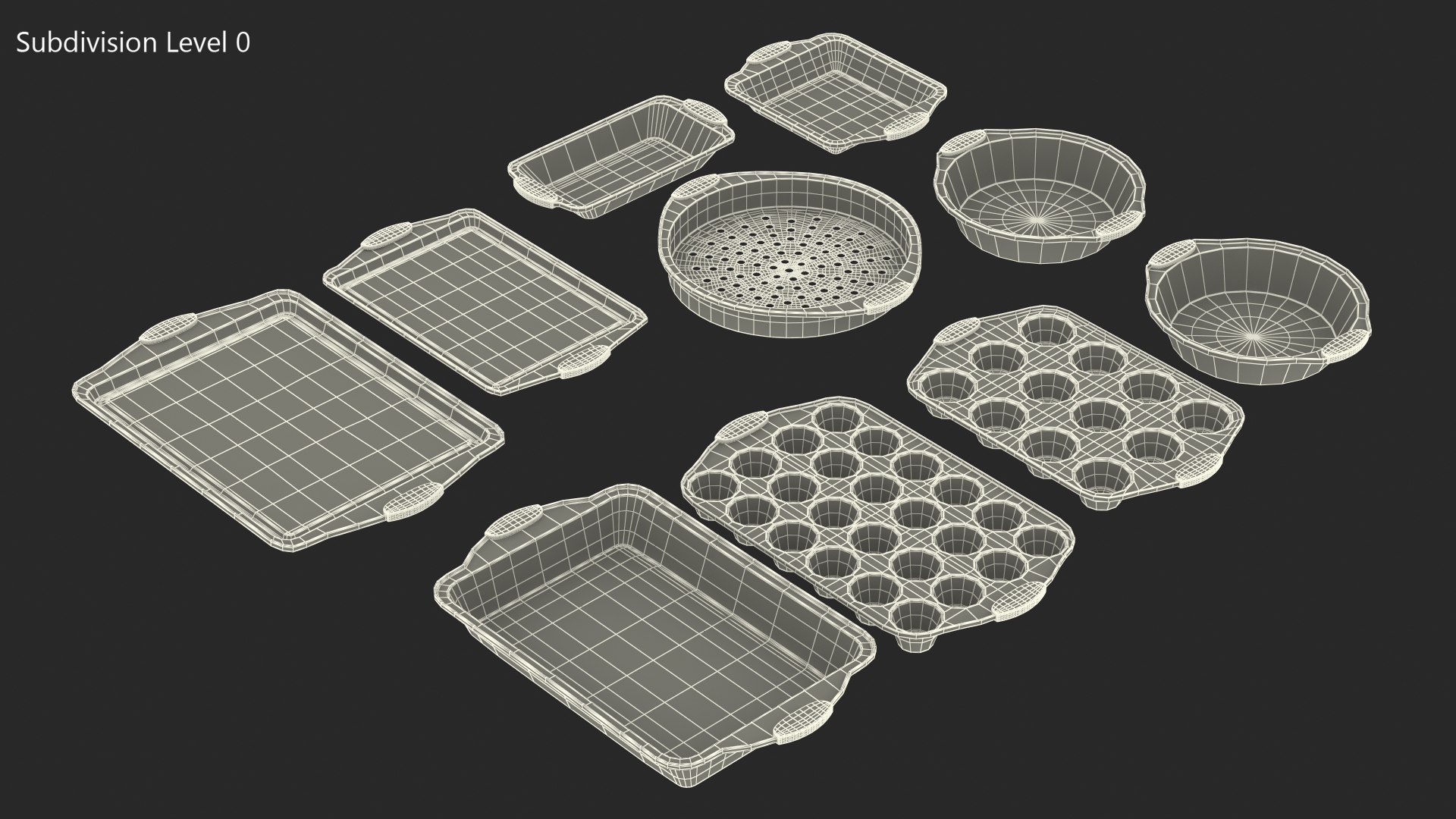 3D Nonstick Bakeware Baking Pans Set - TurboSquid 1980864