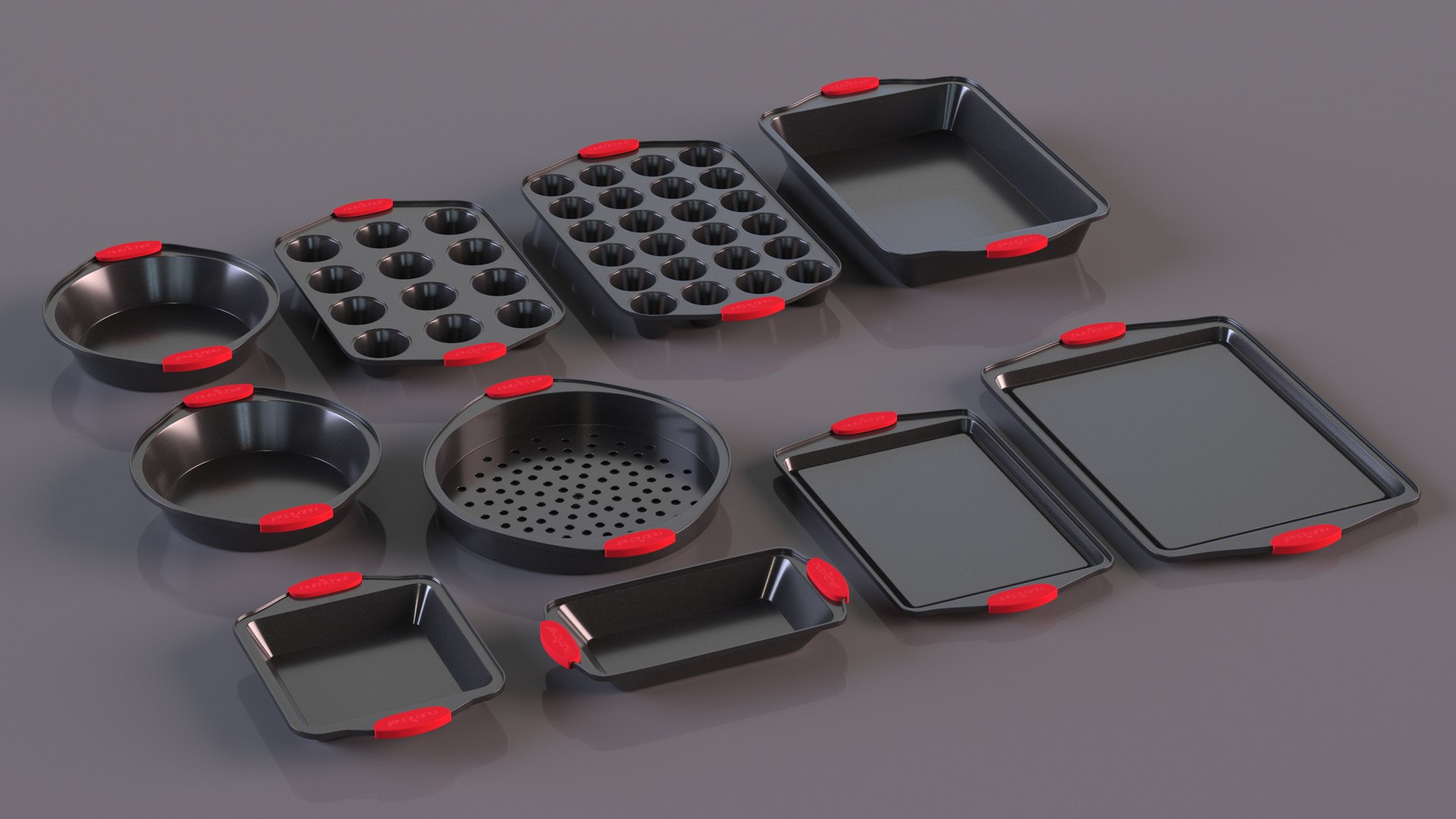 3D Nonstick Bakeware Baking Pans Set - TurboSquid 1980864