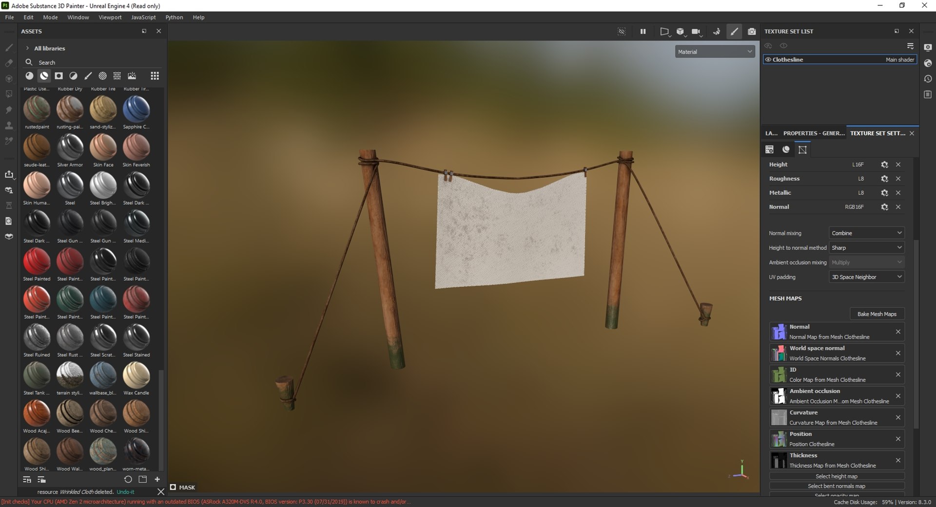 Clothesline 3D Model - TurboSquid 2121431