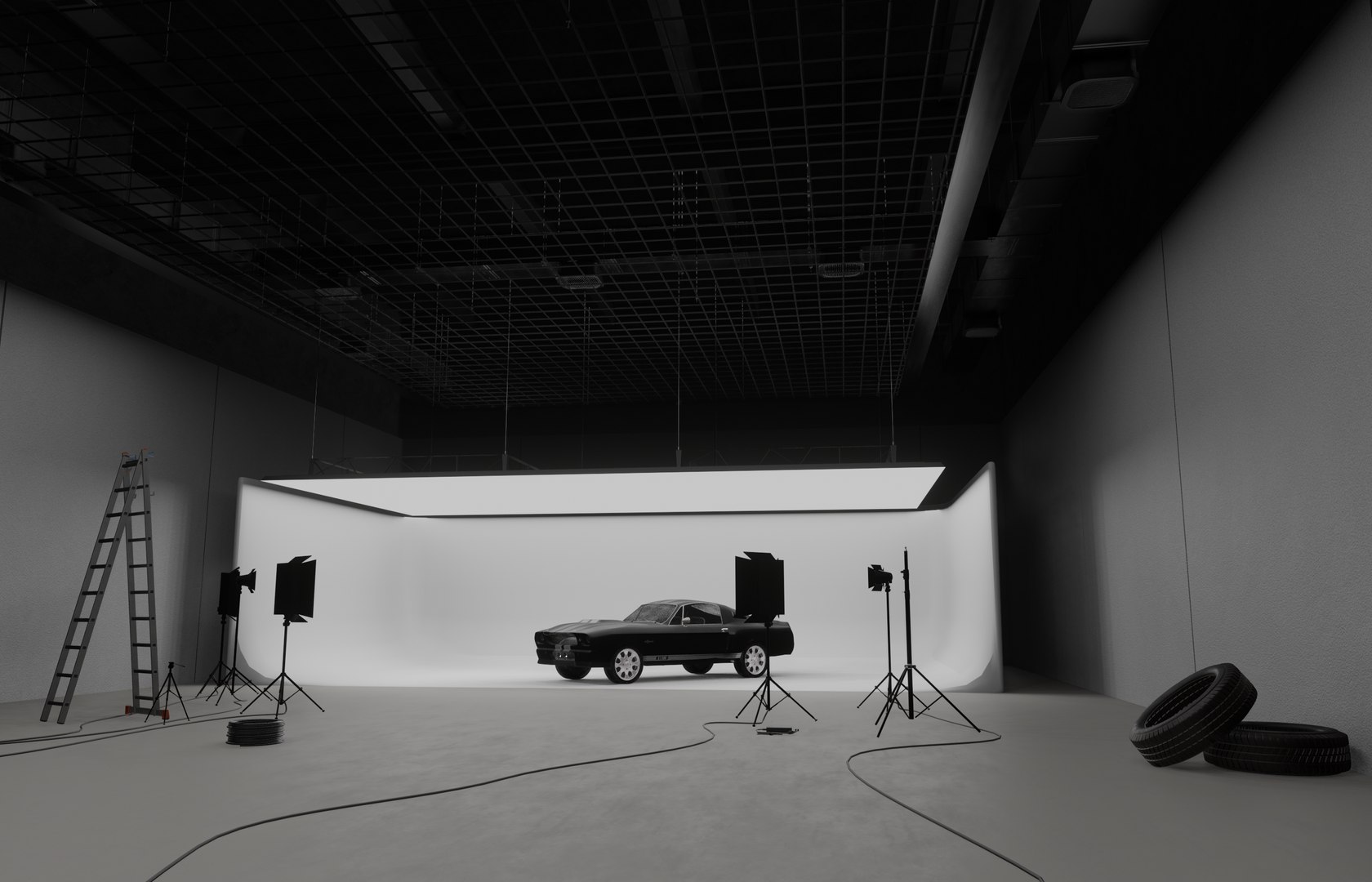 Car studio unterior 3D model - TurboSquid 2182919