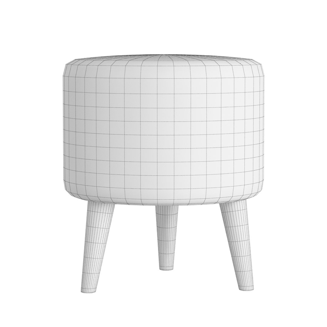 3D wool elson storage ottoman model - TurboSquid 1675844