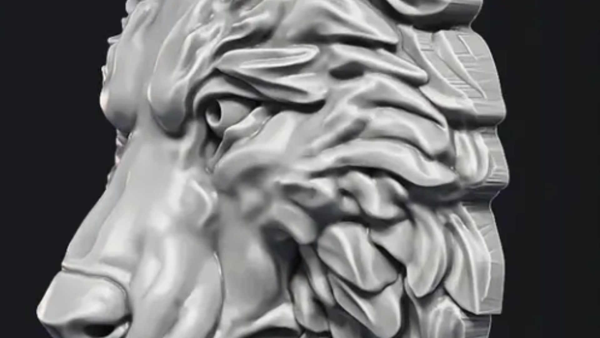 Realistic Wolf Face 3D Model For Wall Decoration 3D Model - TurboSquid ...