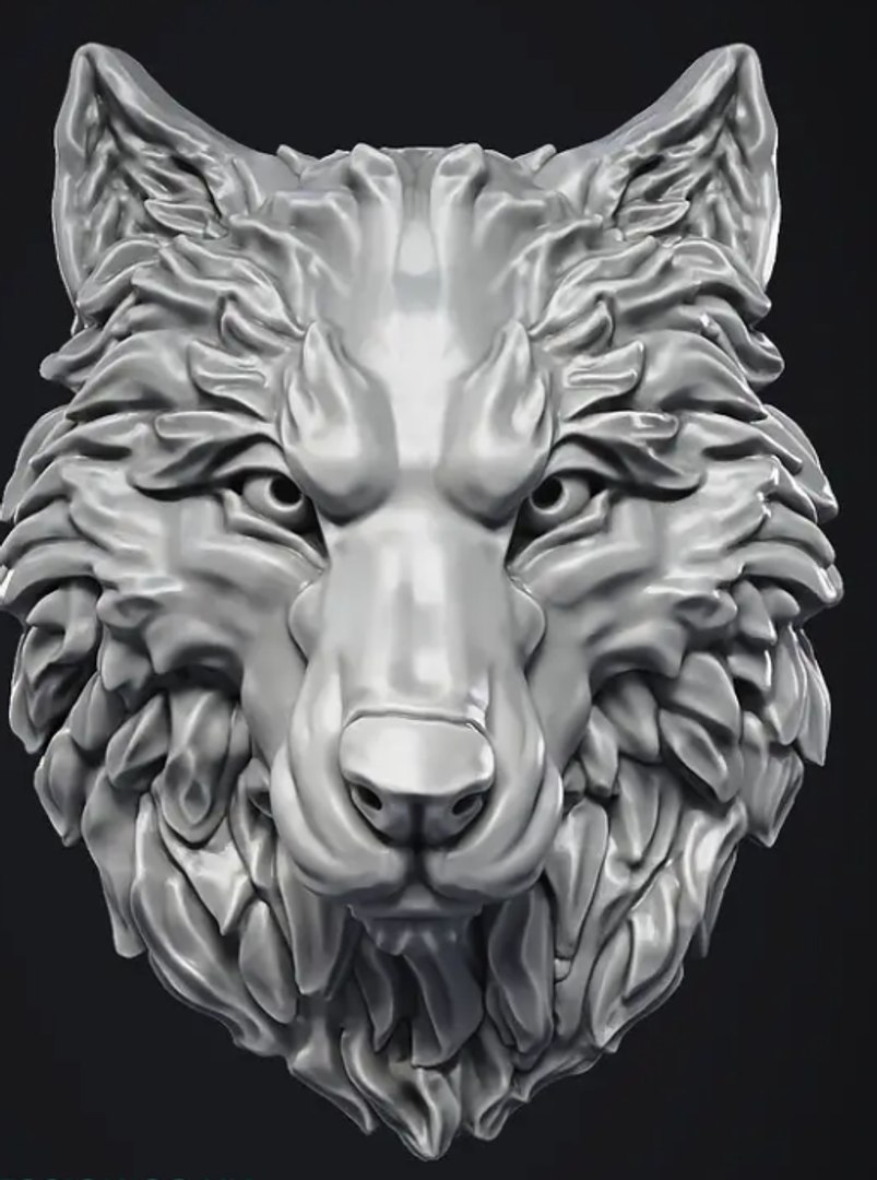 Realistic Wolf Face 3D Model For Wall Decoration 3D Model - TurboSquid ...