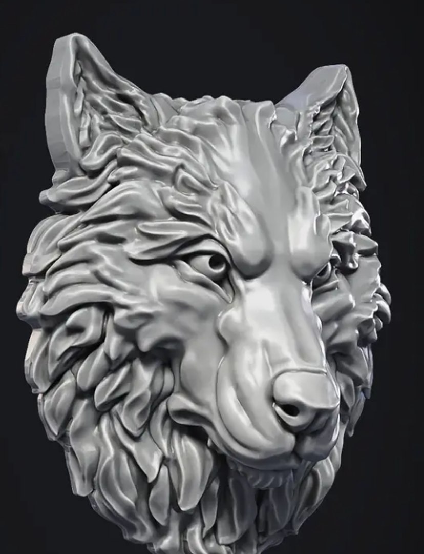 Realistic Wolf Face 3D Model For Wall Decoration 3D Model - TurboSquid ...