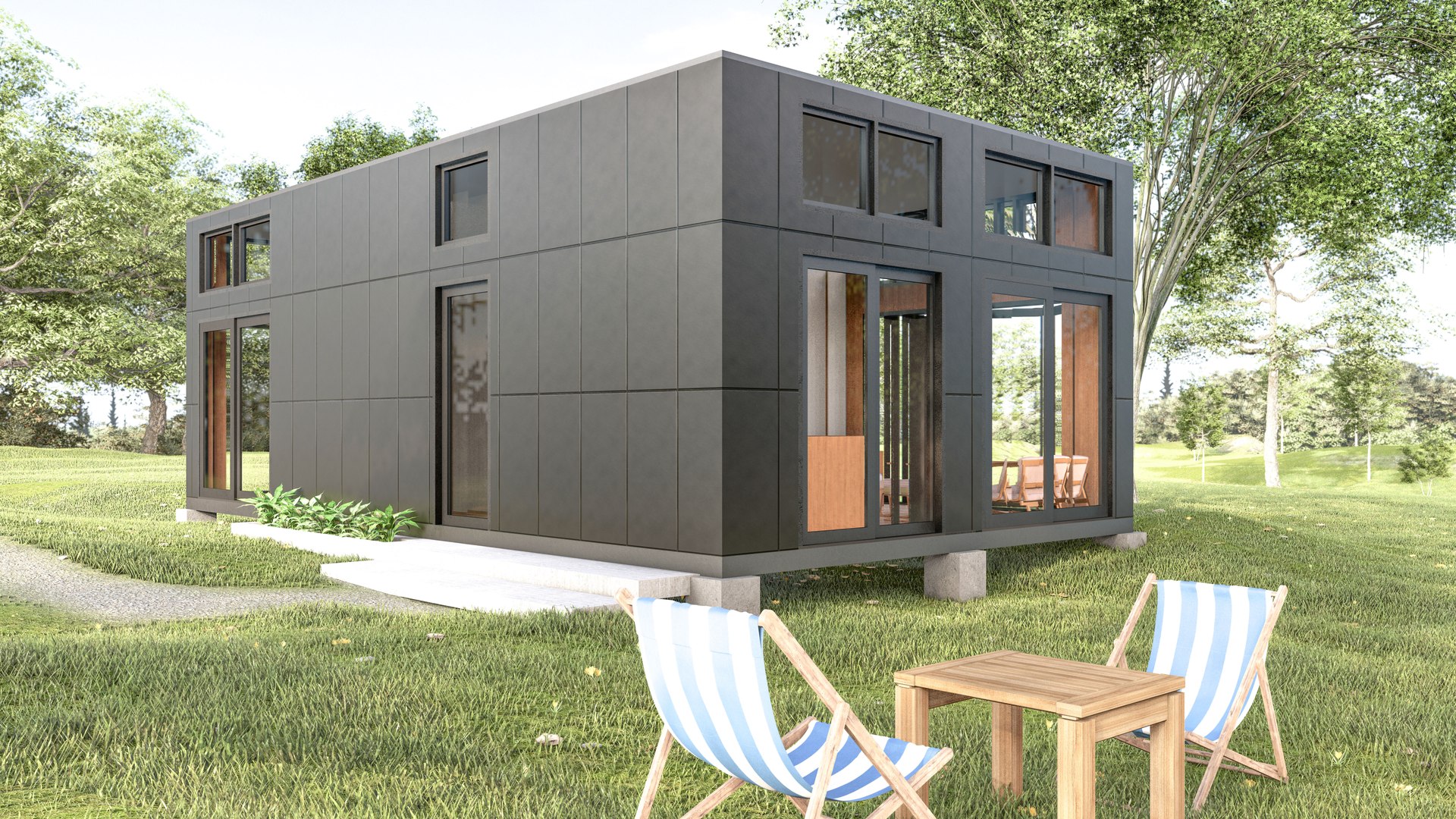 3D Box Cabin 3D 20x36 Ft Wooden House 3ds Max FBX OBJ Lumion 3D Model ...