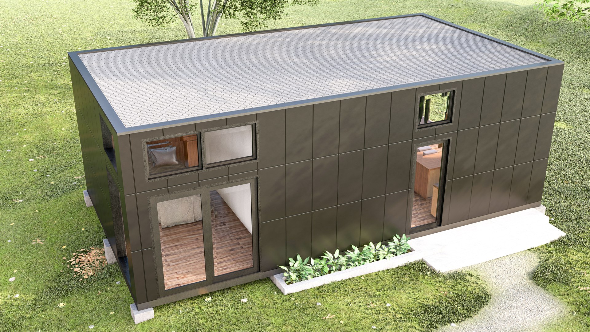 3D Box Cabin 3D 20x36 Ft Wooden House 3ds Max FBX OBJ Lumion 3D Model ...