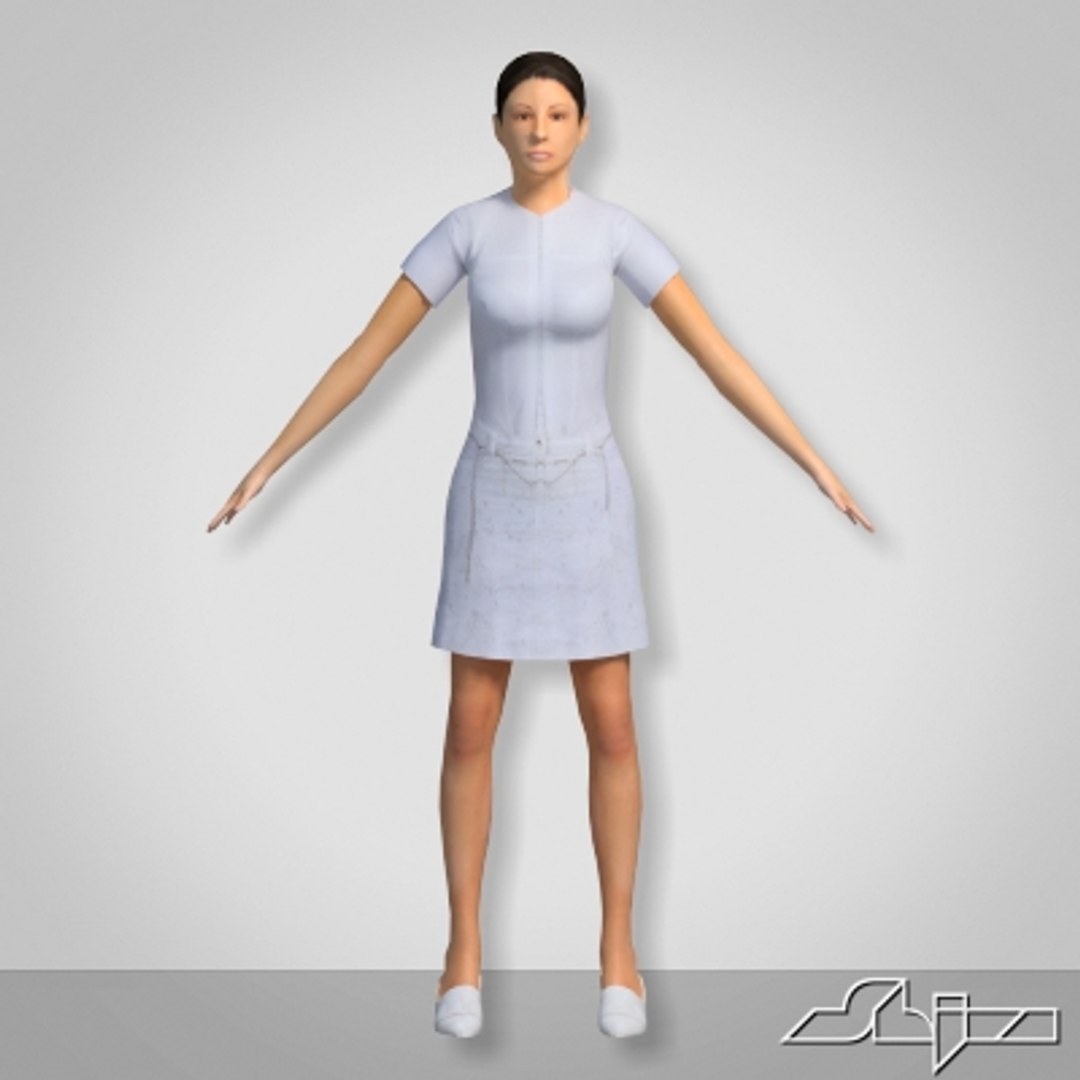 female woman girl 3d model