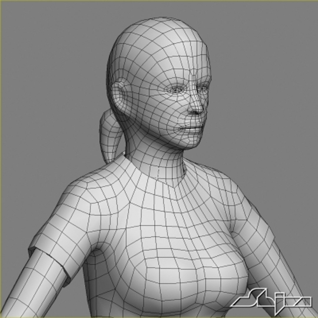 female woman girl 3d model