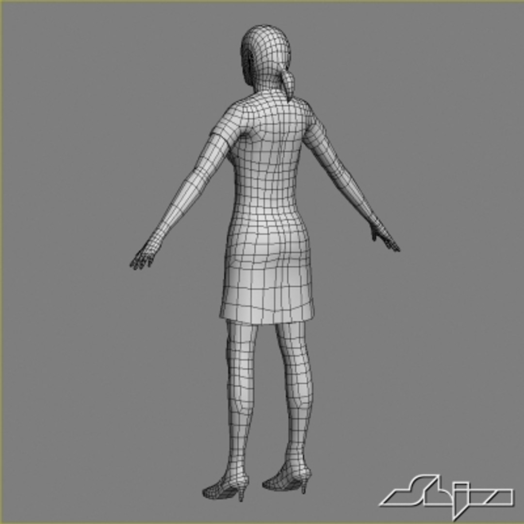 female woman girl 3d model