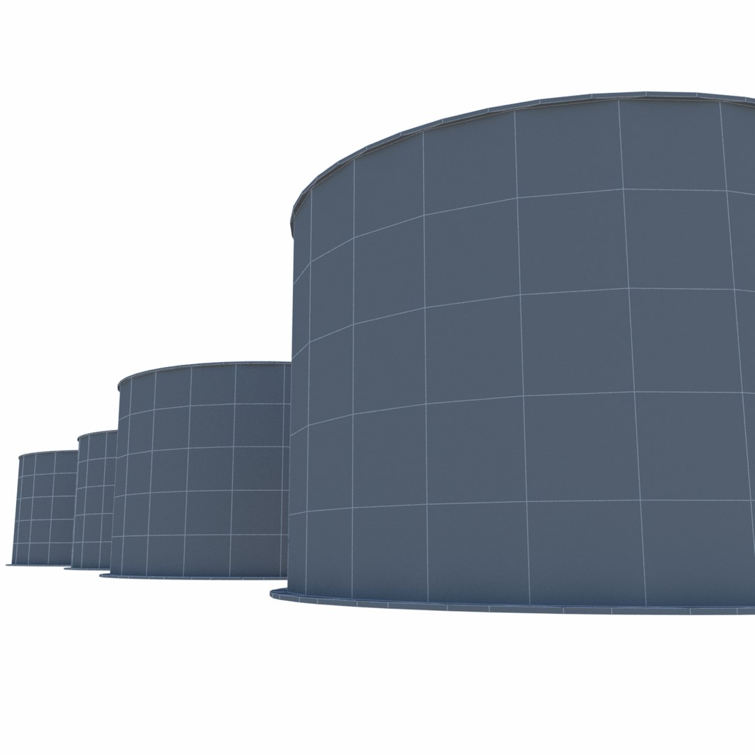 set industrial tanks containers 3d model