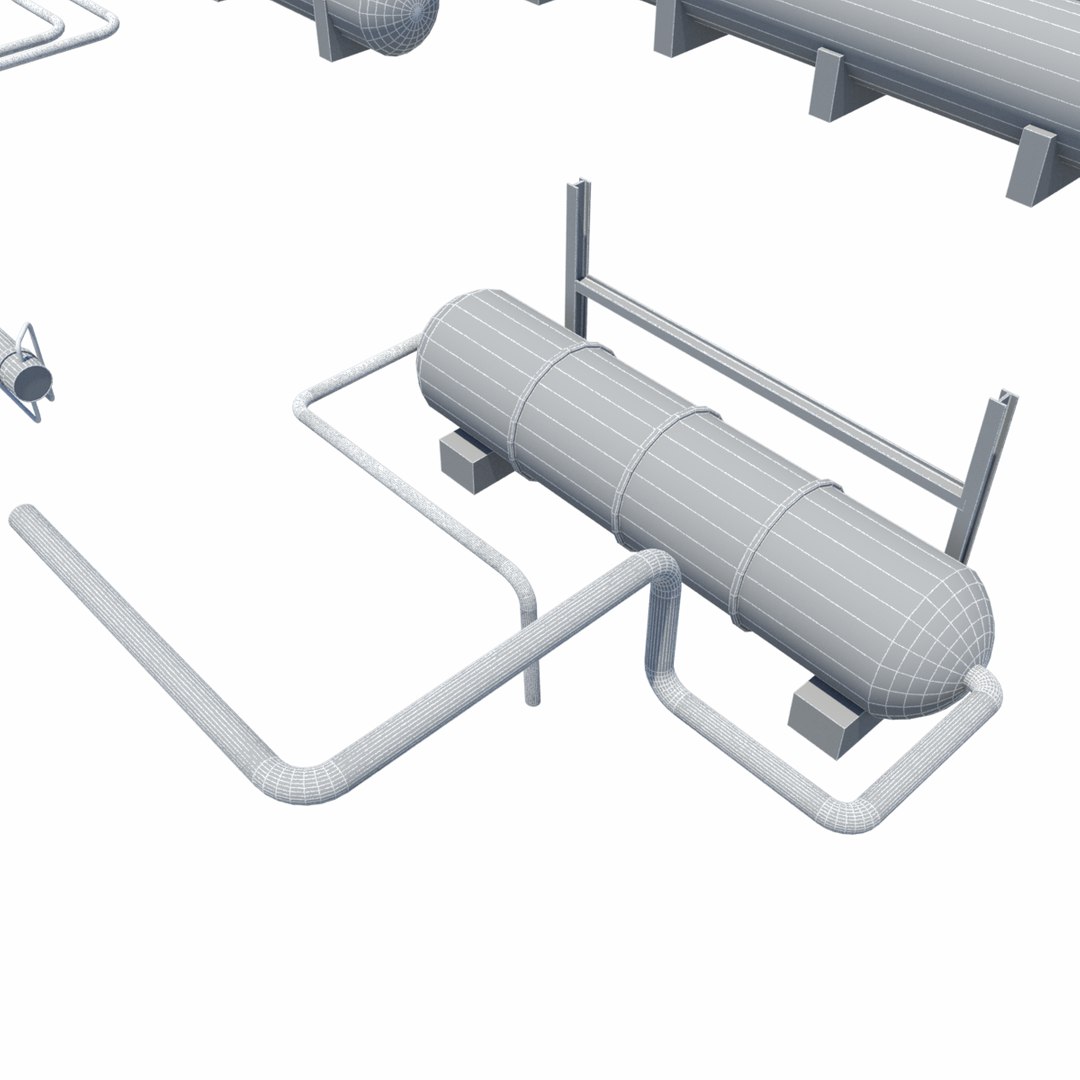 set industrial tanks containers 3d model