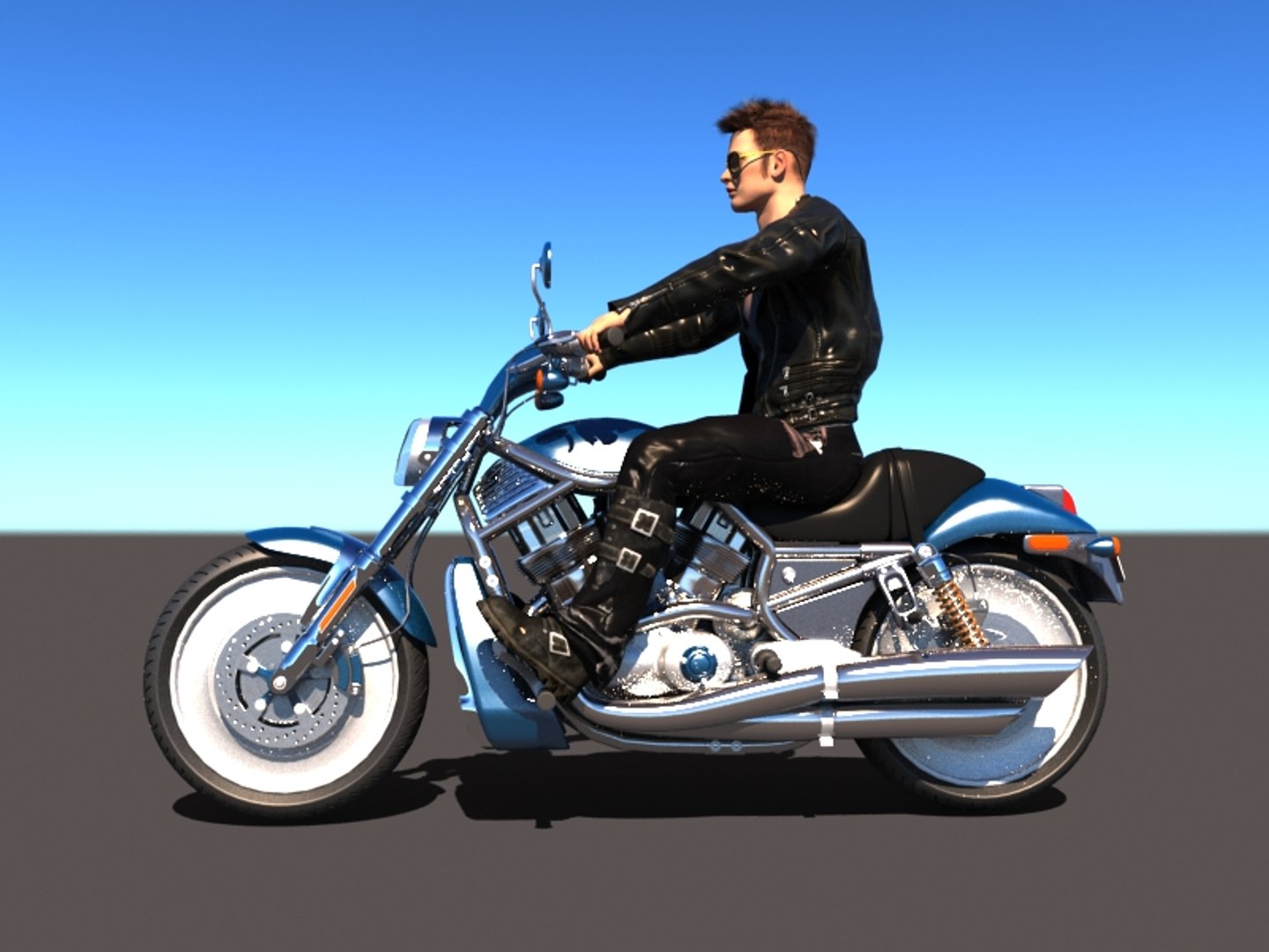 Rigged Rider Motorbike 3D Model - TurboSquid 1643398