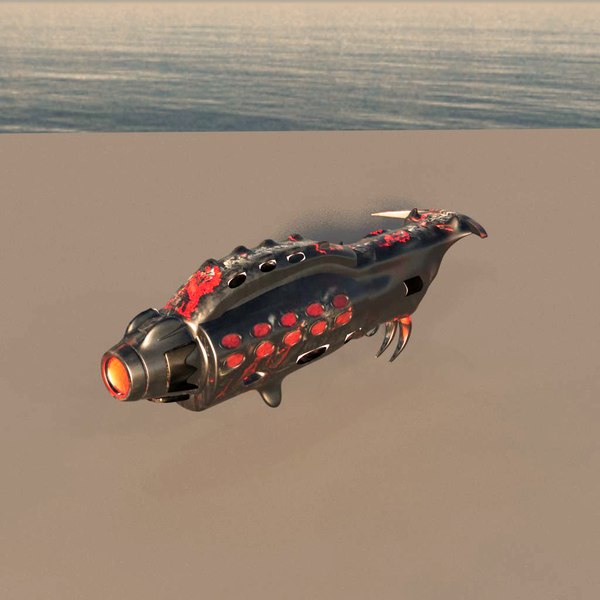 organic sci-fi gun 3d obj