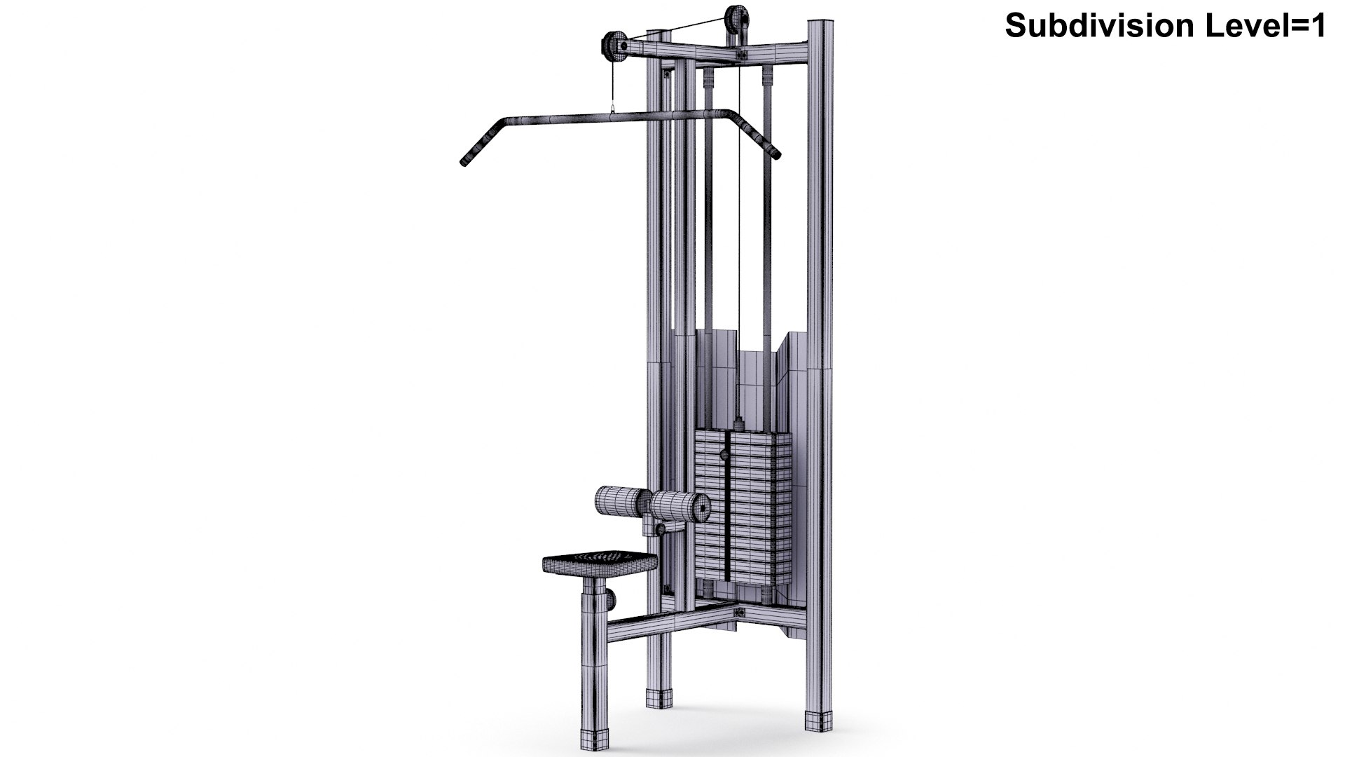 Pull Down Gym Machine 3D Model - TurboSquid 2093449