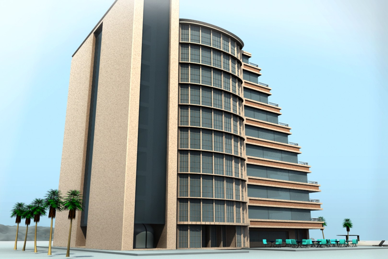 realistic building 3d max