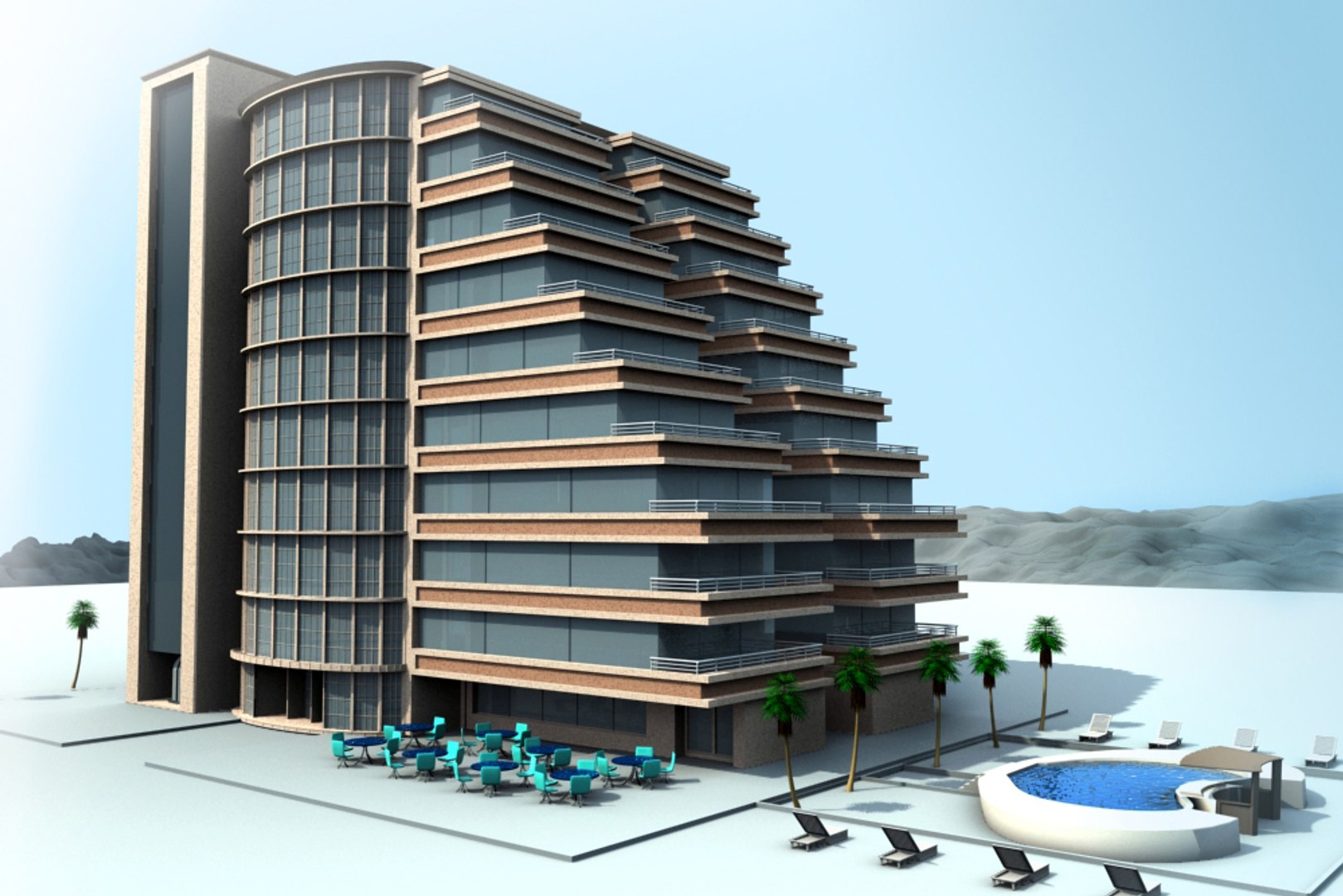 realistic building 3d max