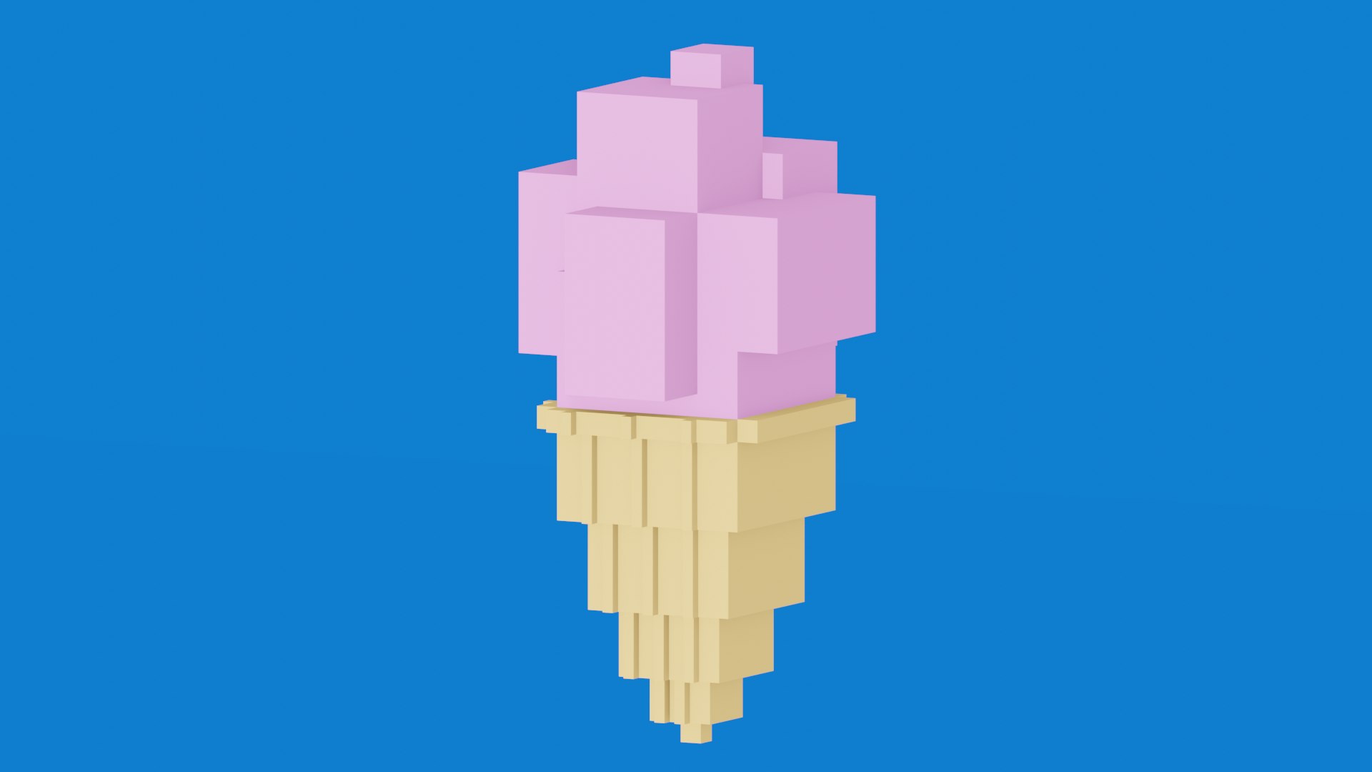 Ice cream cone 8 bit voxel art 3D - TurboSquid 1819199