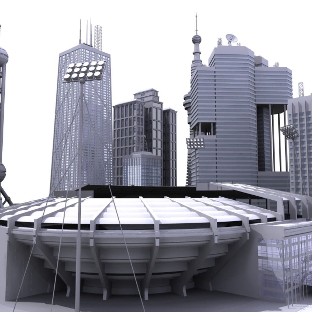 3d cityscape skyscrapers