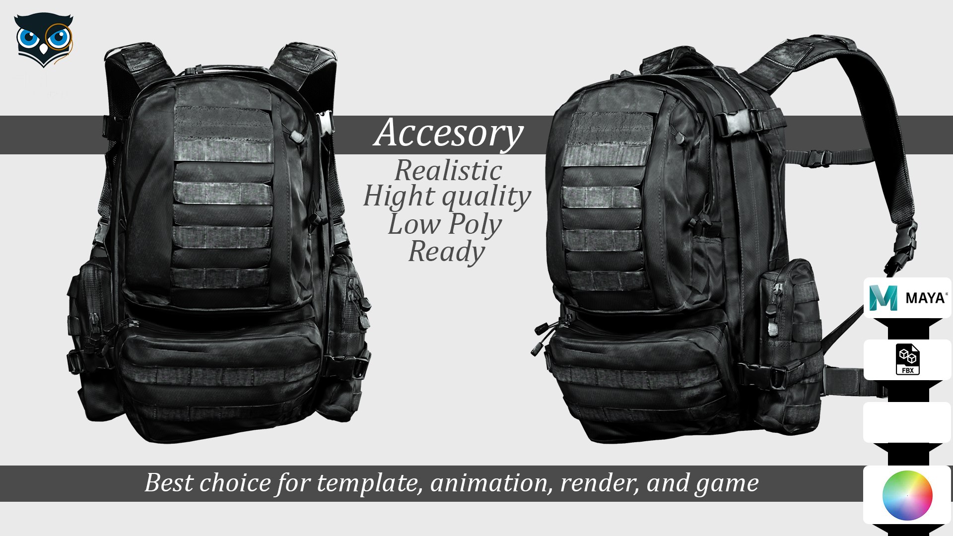 3D Model Realistic Urban Combat Backpack - Game Ready Asset ...
